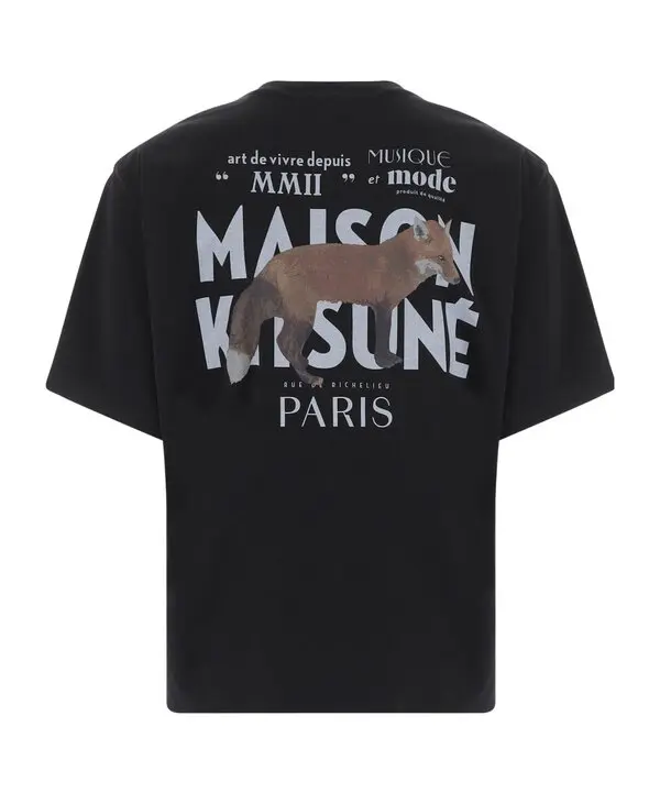 Maison Kitsuné Logo-print Fox-motif T-shirt
