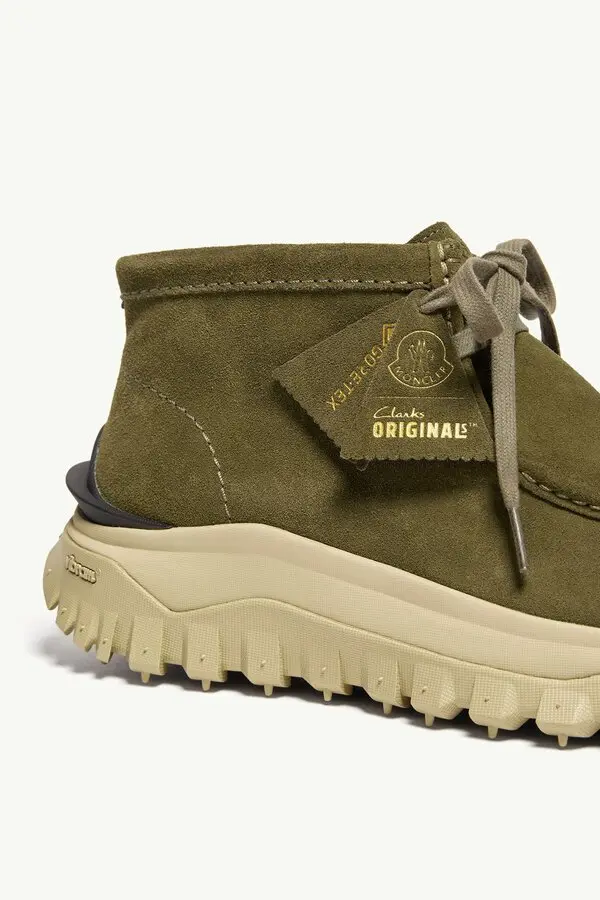 Moncler Clarks Originals Trailgrip Wallabee Gtx Suede Boots - Olive Green