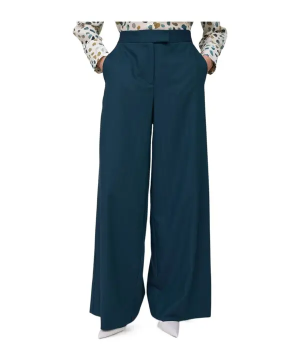 Marella Elastic-waist Wide-leg Casual Trousers