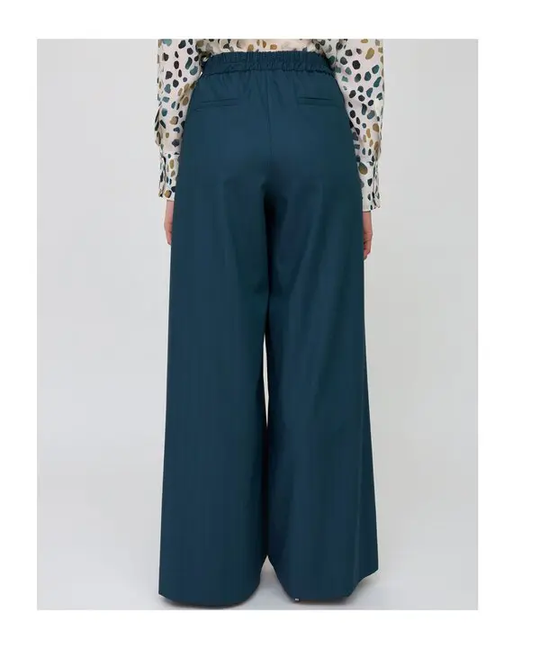 Marella Elastic-waist Wide-leg Casual Trousers