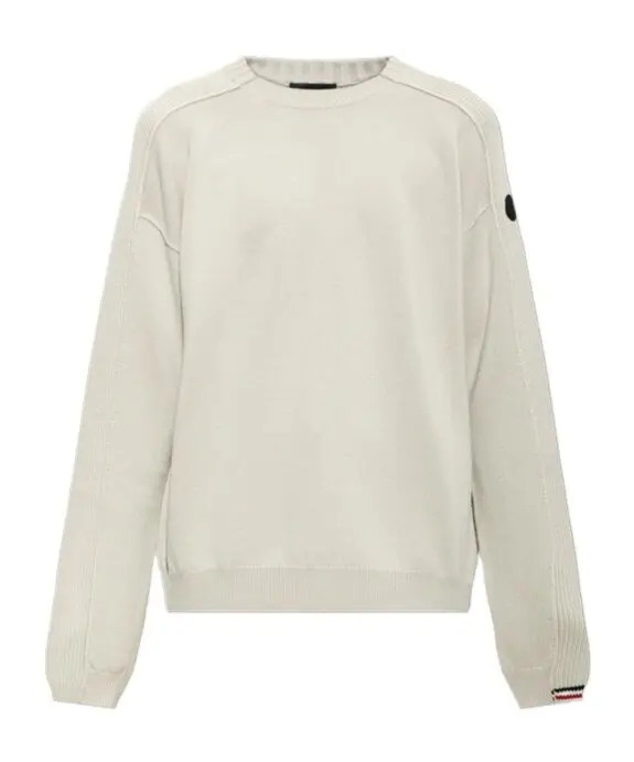 Moncler Logo Wool Sweater - Beige