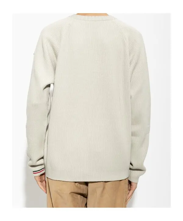 Moncler Logo Wool Sweater - Beige