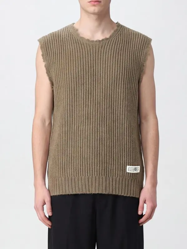 MAISON MARGIELA Numeric Signature Knitted Vest - Beige
