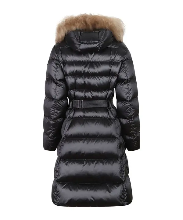 Moncler Leersies Shearling Trimmed Long Padded Coat