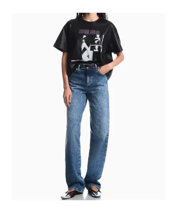 Emporio Armani Acid-wash Straight-leg Jeans