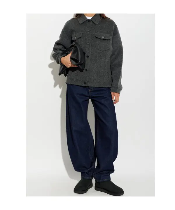 ANINE BING Boxy Button-up Jacket - Gray