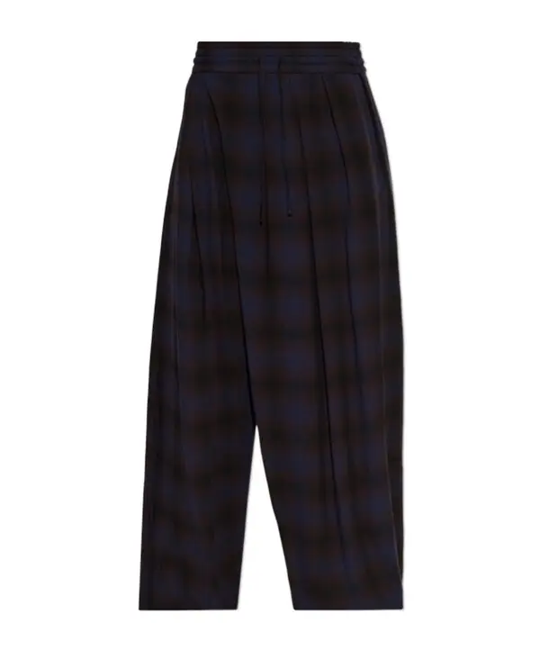 Dries Van Noten Checked Pants - Navy