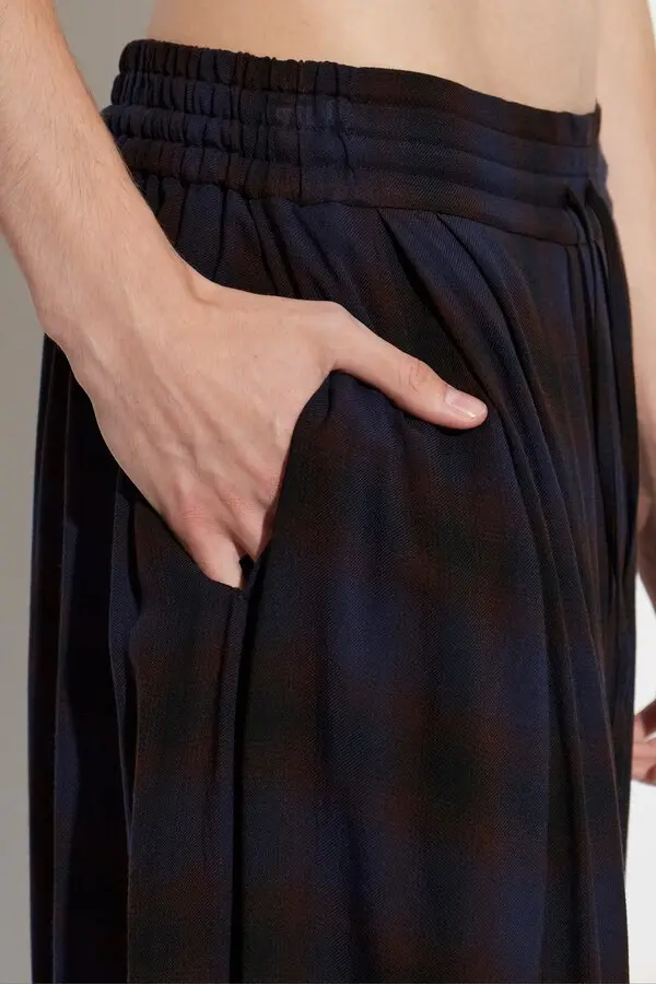 Dries Van Noten Checked Pants - Navy