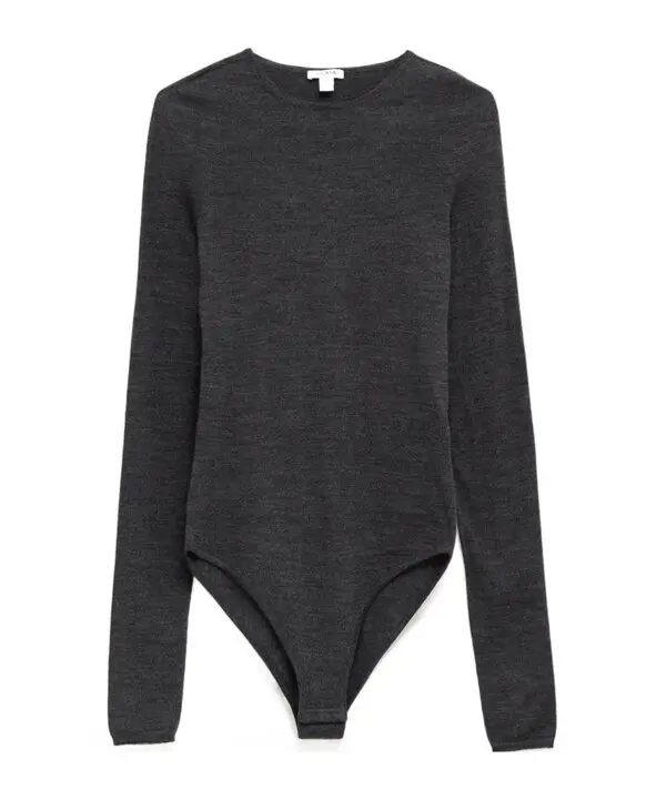 Alaïa Wool Knit Bodysuit - Charcoal-grey