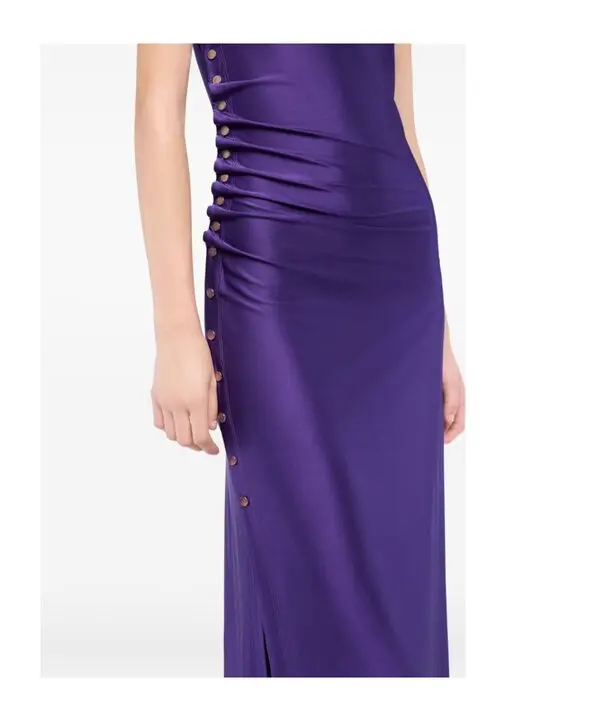 Rabanne Ruched High-neck Dress