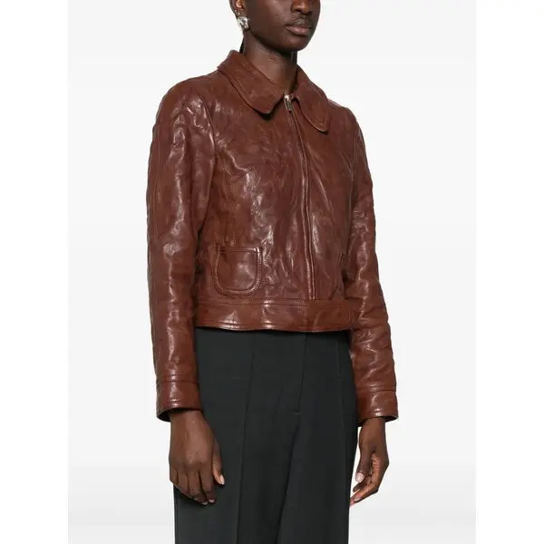 Miu Miu Crinkled Leather Jacket