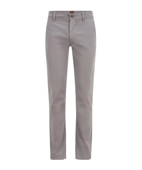 Hugo Boss Grey Slim Cotton Trousers - No