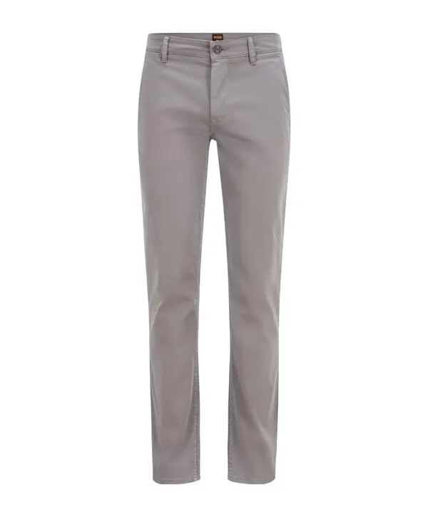 Hugo Boss Grey Slim Cotton Trousers - No