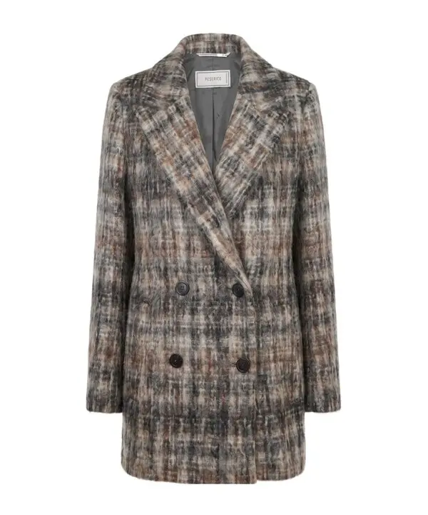 Peserico Check-pattern Double-breasted Coat