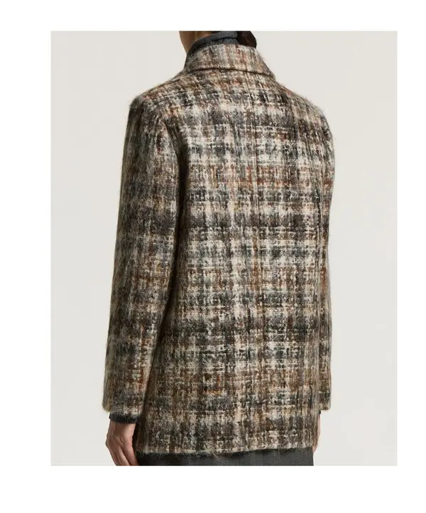 Peserico Check-pattern Double-breasted Coat