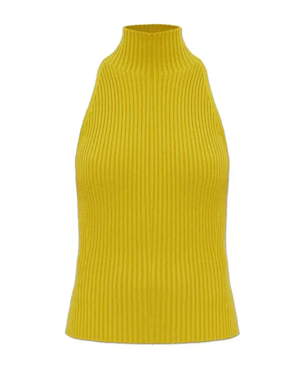 Alaïa Wool Stand-collar Top