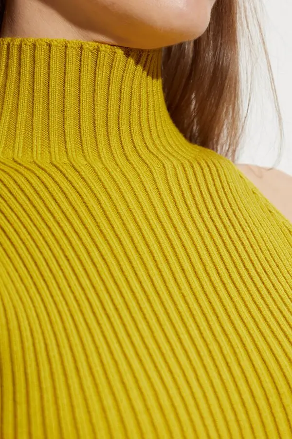 Alaïa Wool Stand-collar Top