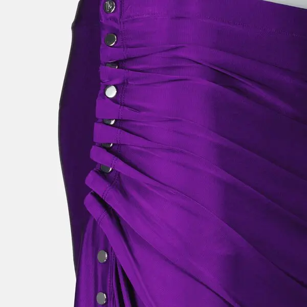 Rabanne Draped Satin Midi Skirt