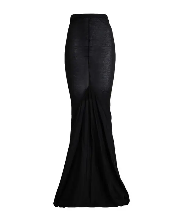 Rick Owens Simple Solid-color Stretch Skirt - Black