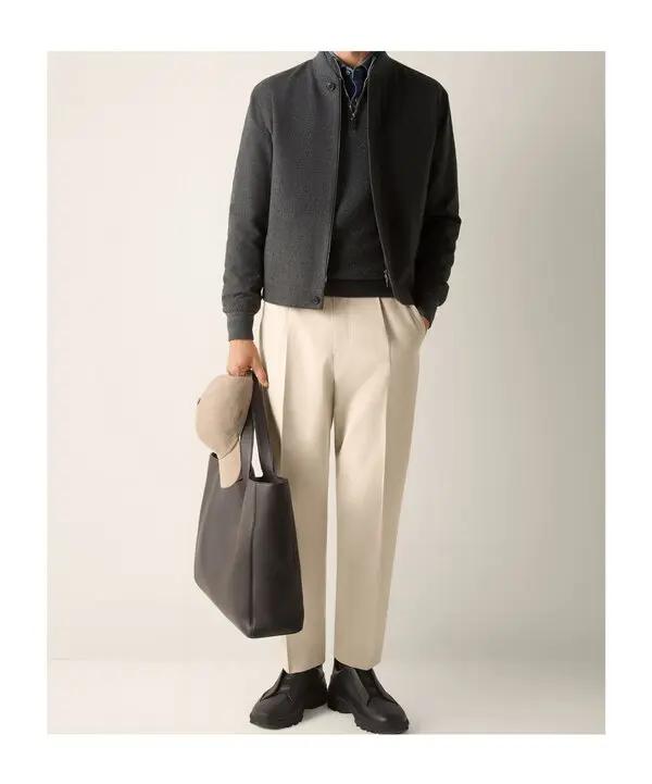 Zegna Dark Grey Multimelange Oasi Cashmere Elements Bomber
