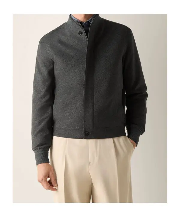 Zegna Dark Grey Multimelange Oasi Cashmere Elements Bomber
