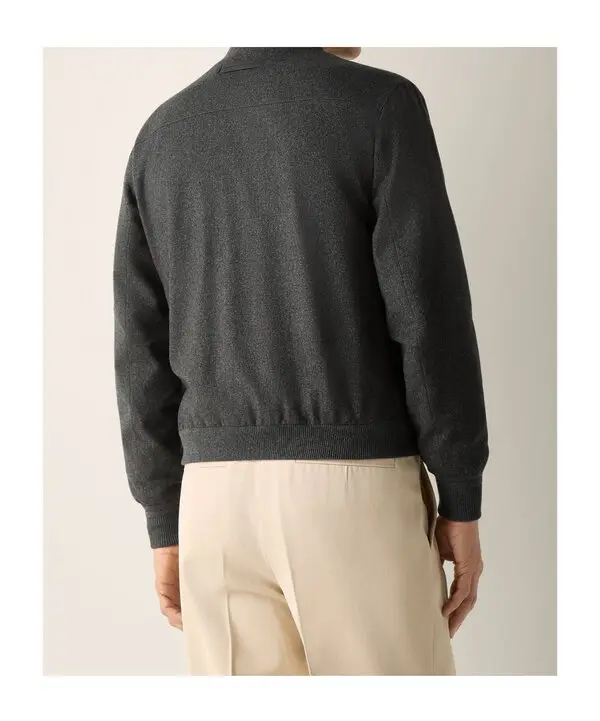 Zegna Dark Grey Multimelange Oasi Cashmere Elements Bomber
