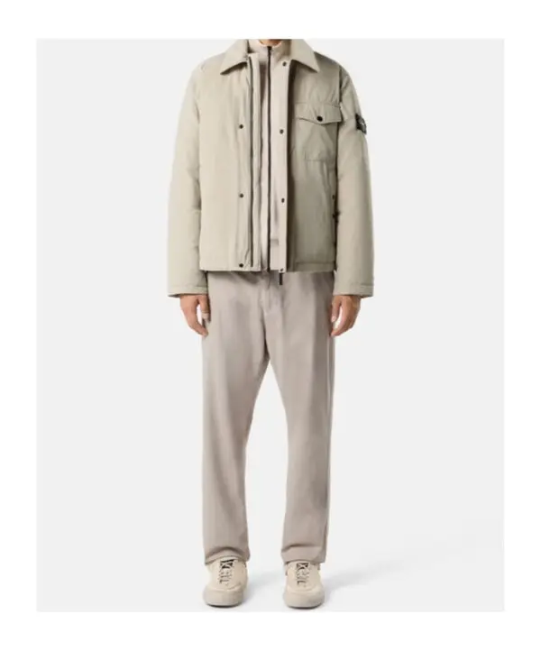 Stone Island Quilted Button-up Jacket