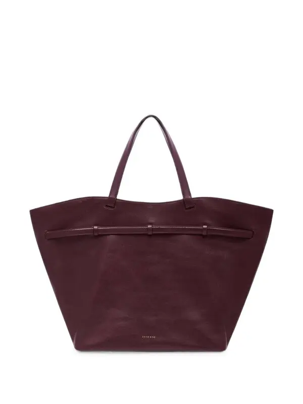 ANINE BING Elly Tote Small-grained Leather Fig