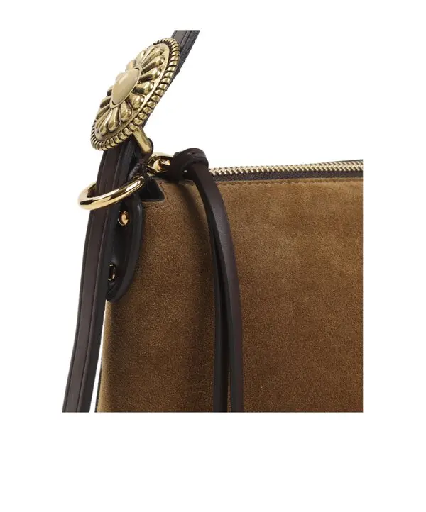 Etro Suede Buckled Shoulder Bag - Brown