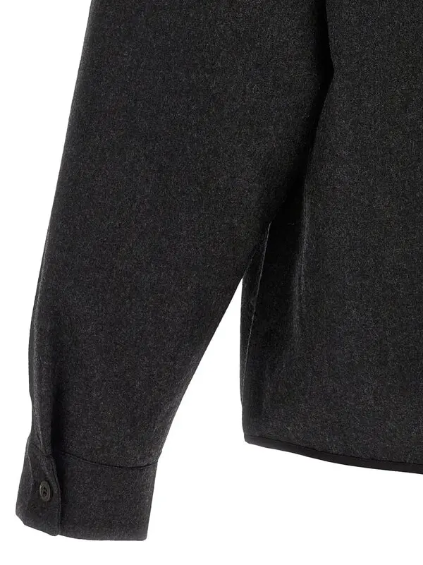 Prada Wool Shirt - Bituminous Ash Free