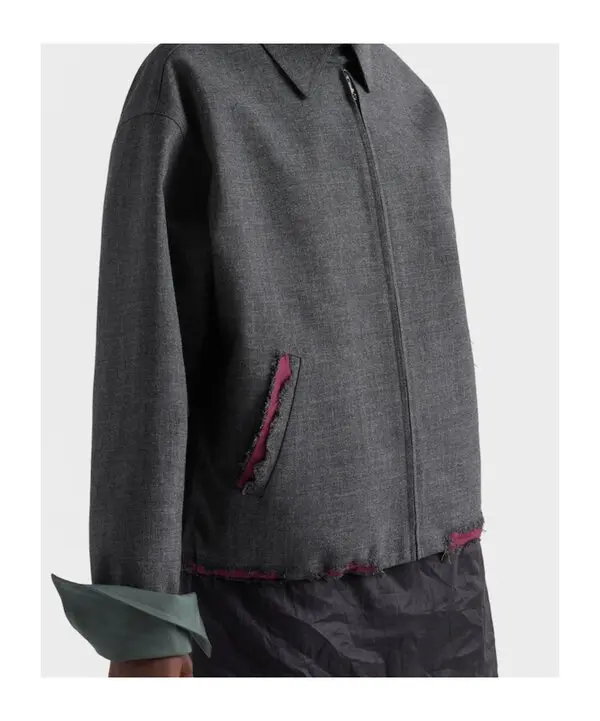 Prada Bonded Devoré Hopsack Blouson