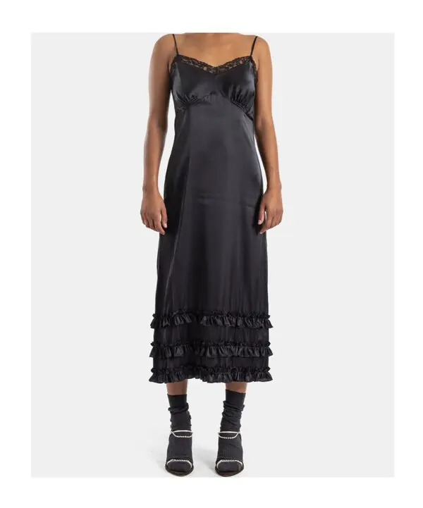 Simone Rocha Lace-trimmed Ruffle Midi Dress