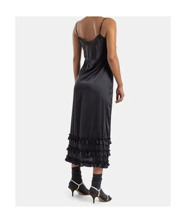 Simone Rocha Lace-trimmed Ruffle Midi Dress