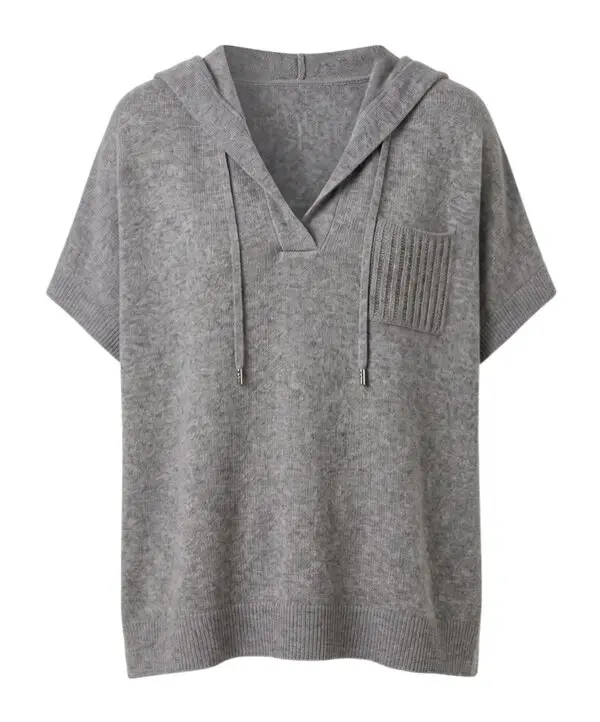 Peserico V-neck Drawstring Hoodie - No