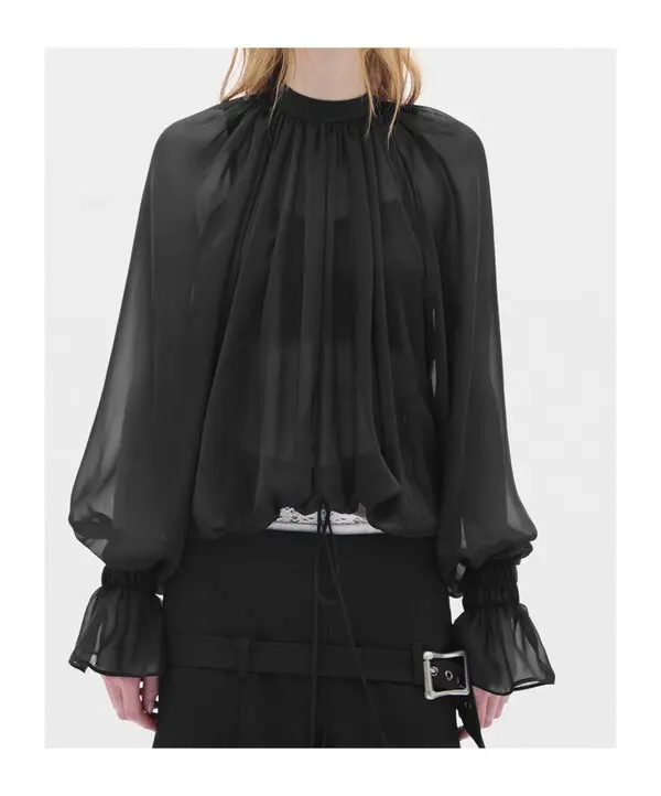 ANN DEMEULEMEESTER Celin Baloon Top With Drawstrings