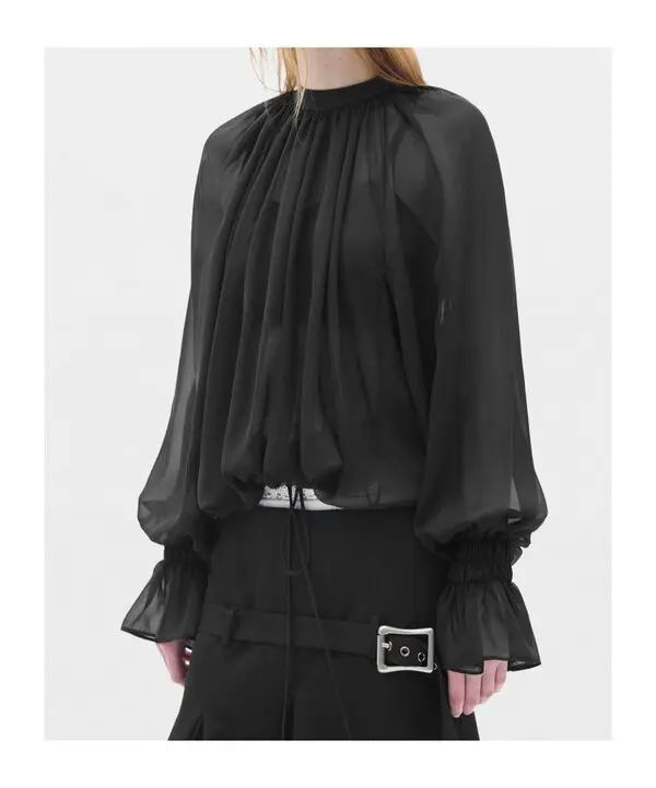 ANN DEMEULEMEESTER Celin Baloon Top With Drawstrings