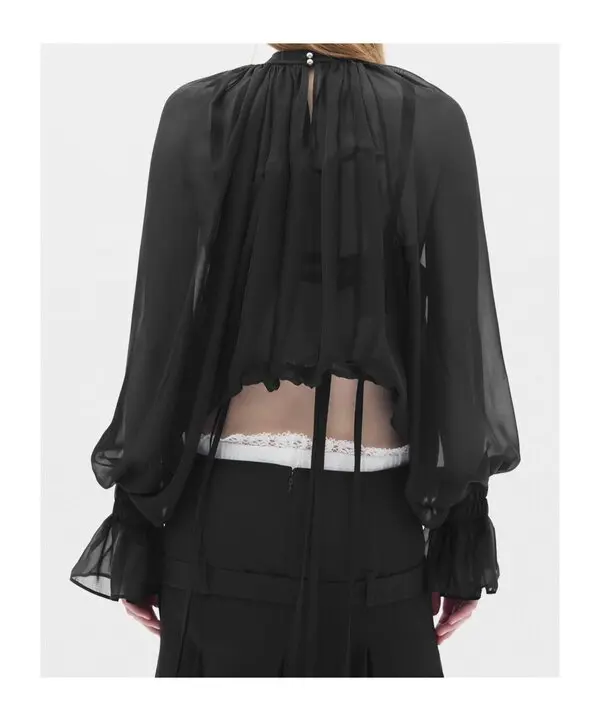 ANN DEMEULEMEESTER Celin Baloon Top With Drawstrings
