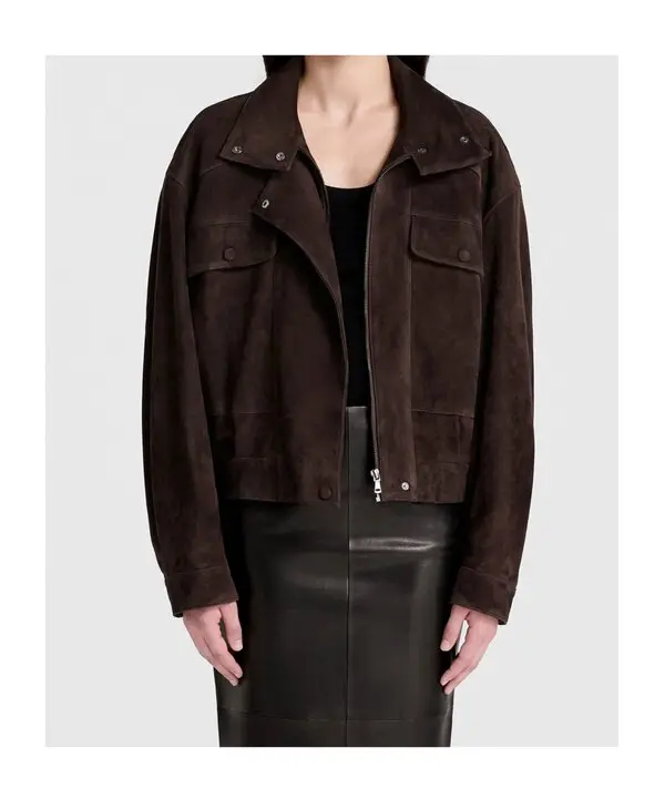 Nour Hammour Long-sleeve Leather Jacket