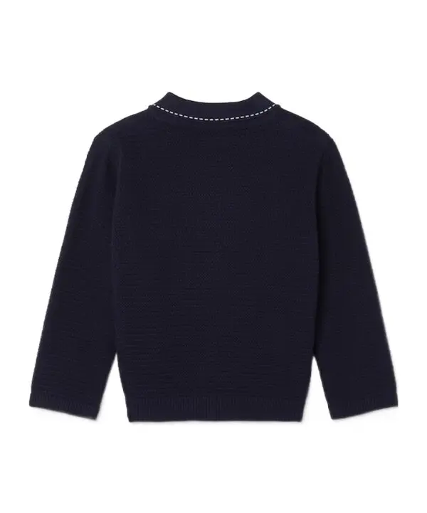 Versace Contrast-stitch Waffle-knit Cardigan