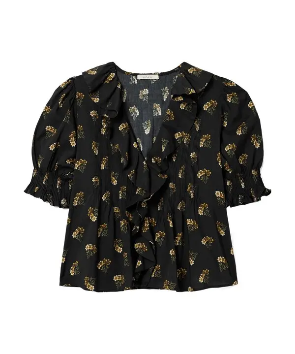 DÔEN Ruffled Top - Black