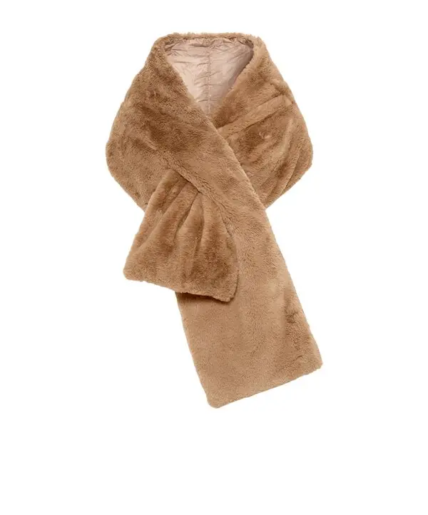 Max Mara Faux-fur Wrap Stole - Clay