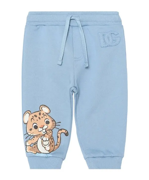 Dolce & Gabbana Leopard-embellished Track Pants - Blue