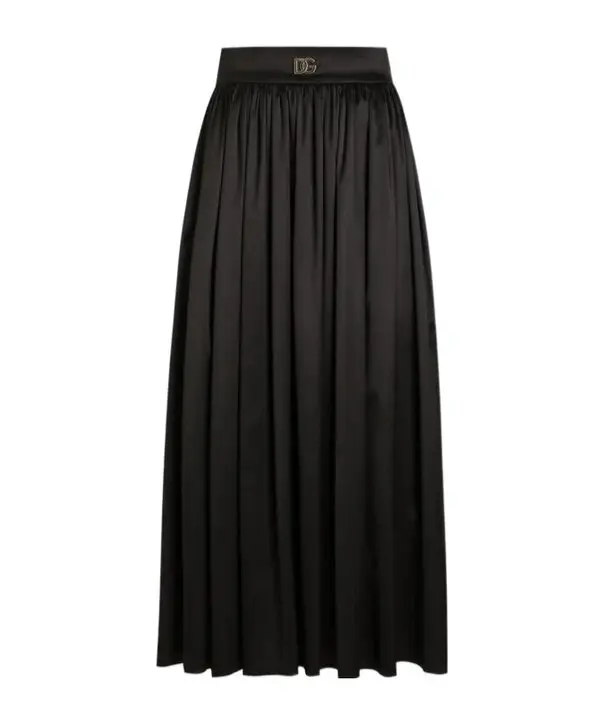 Dolce & Gabbana Pleated Midi Skirt - Black
