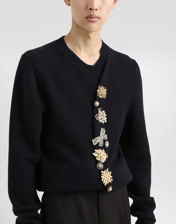 Dolce & Gabbana Brooch-detail Jumper
