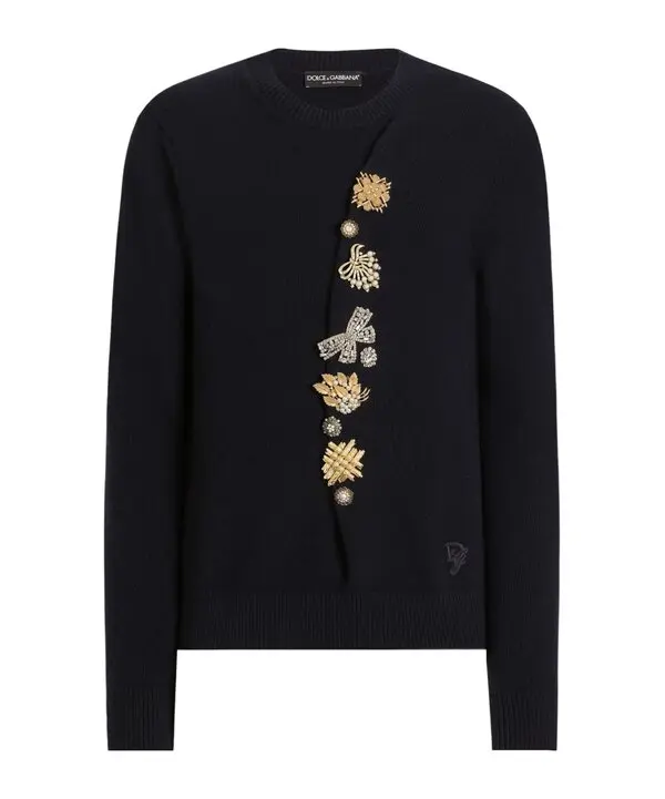 Dolce & Gabbana Brooch-detail Jumper
