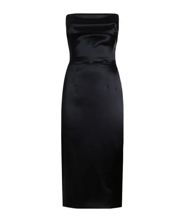 Dolce & Gabbana Satin-finish Midi Dress - Black