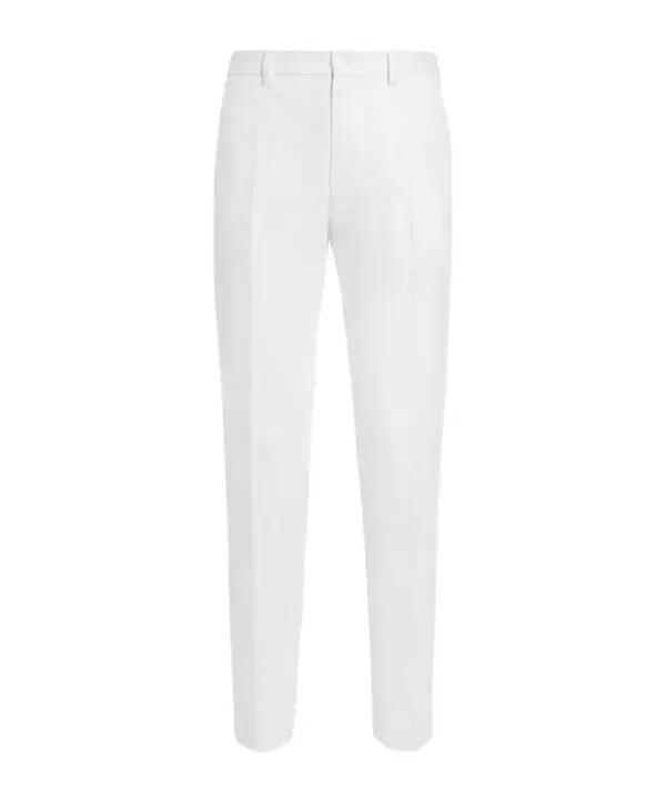 Dolce & Gabbana Linen Tailored Trousers - White