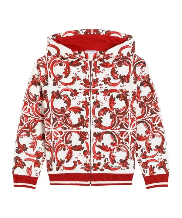 Dolce & Gabbana Majolica-print Hoodie - Red