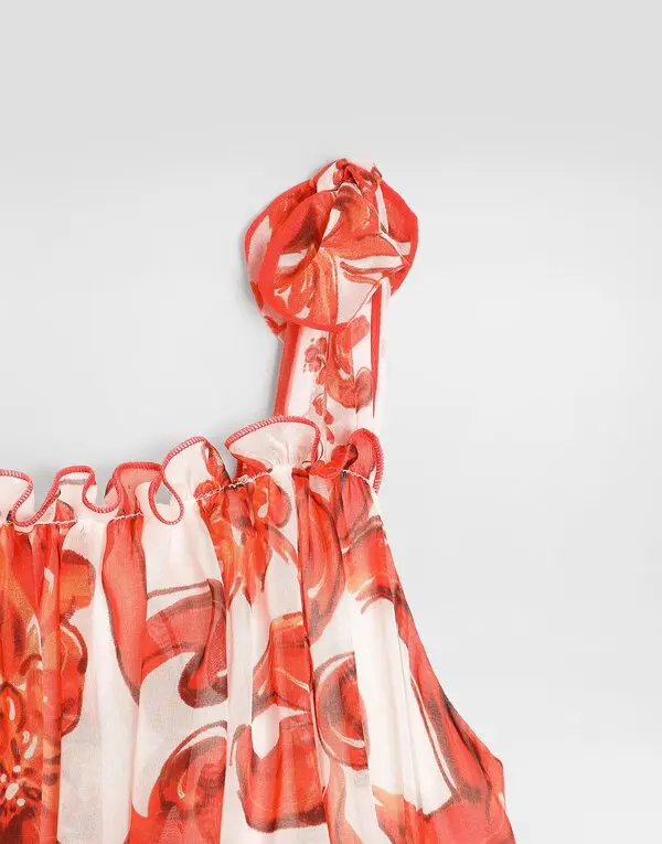 Dolce & Gabbana Majolica-print Chiffon Dress