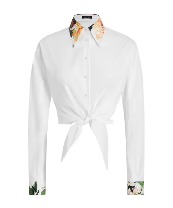 Dolce & Gabbana Flower-print Details Poplin Shirt